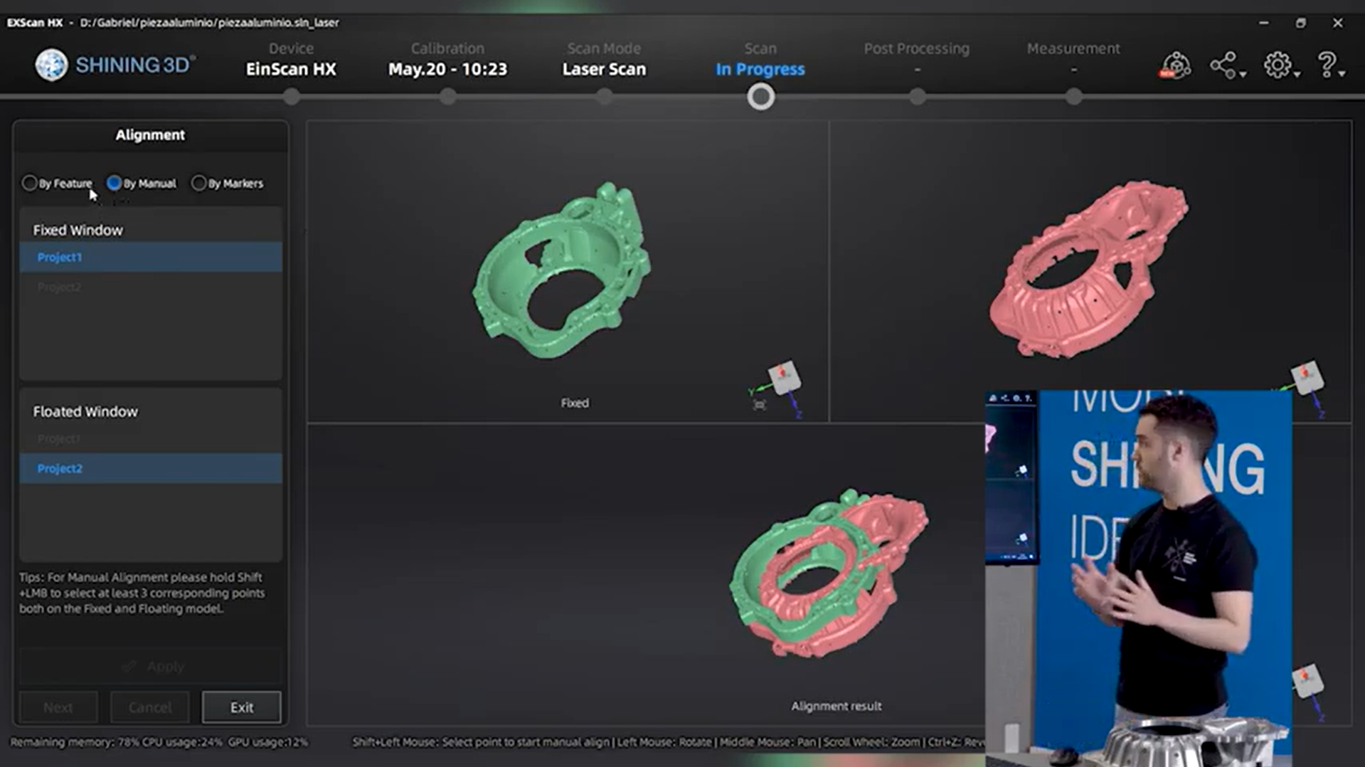 Modos de escaneo del EinScan HX - EinScan