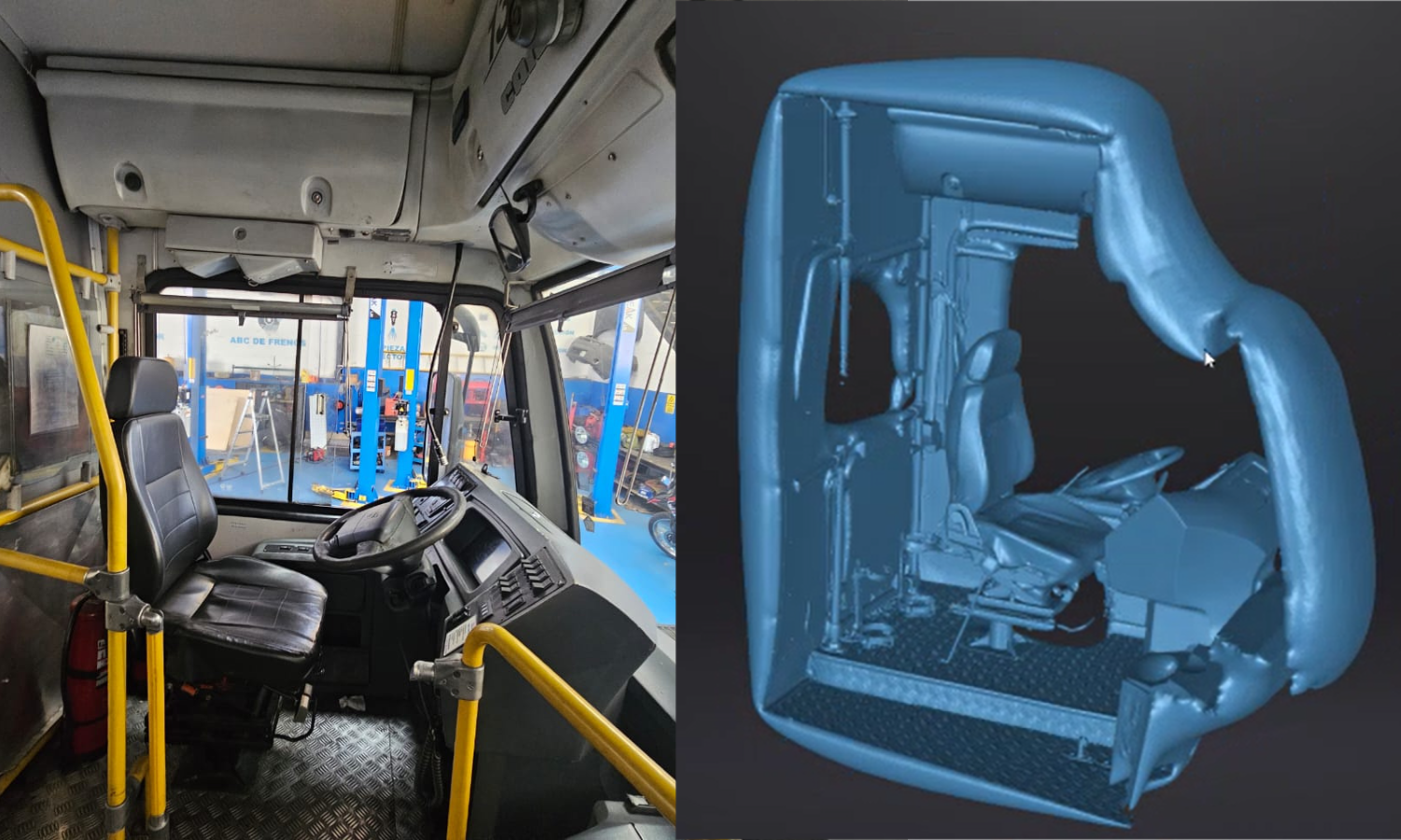 3D Scanning for Bus Partition Renovation and Noise Reduction